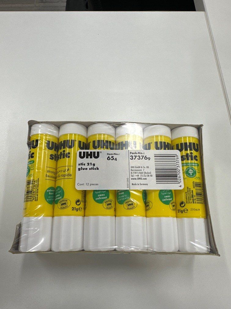 UHU 21g Glue Stick (Pack of 12), Hobbies & Toys, Stationery & Craft ...