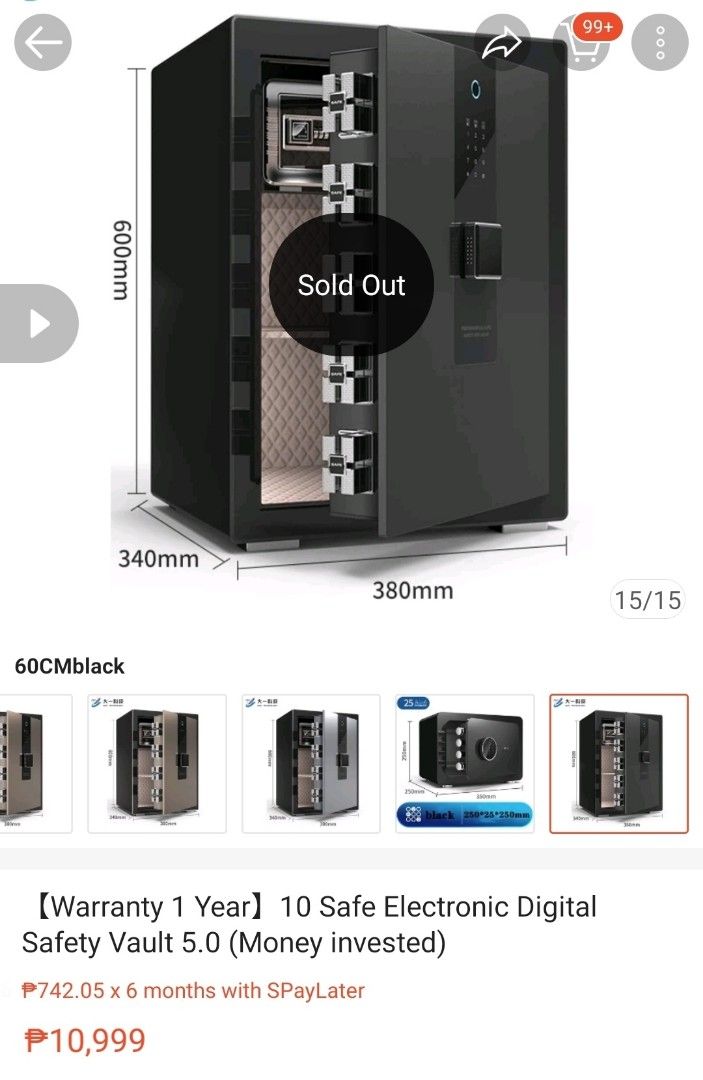 Vault Big Size with Passcode & Alarm & Keys, Furniture & Home Living ...