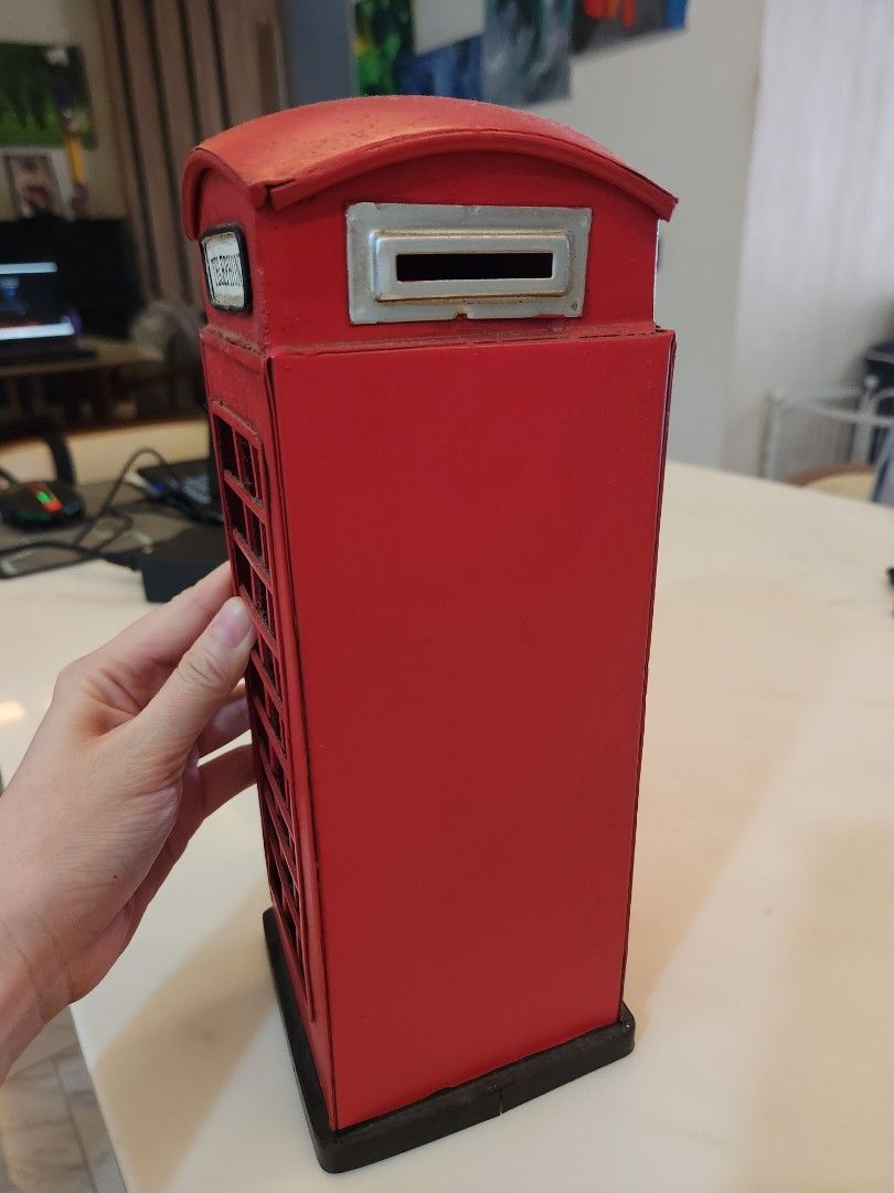 Vintage Telephone Booth Coin Bank, Everything Else on Carousell