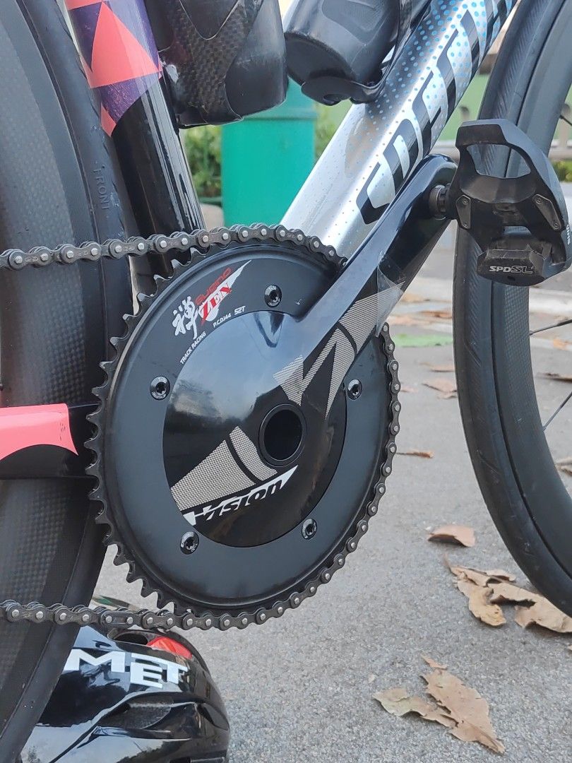 Vision crankset with black sugino zen 52t, Sports Equipment, Bicycles ...
