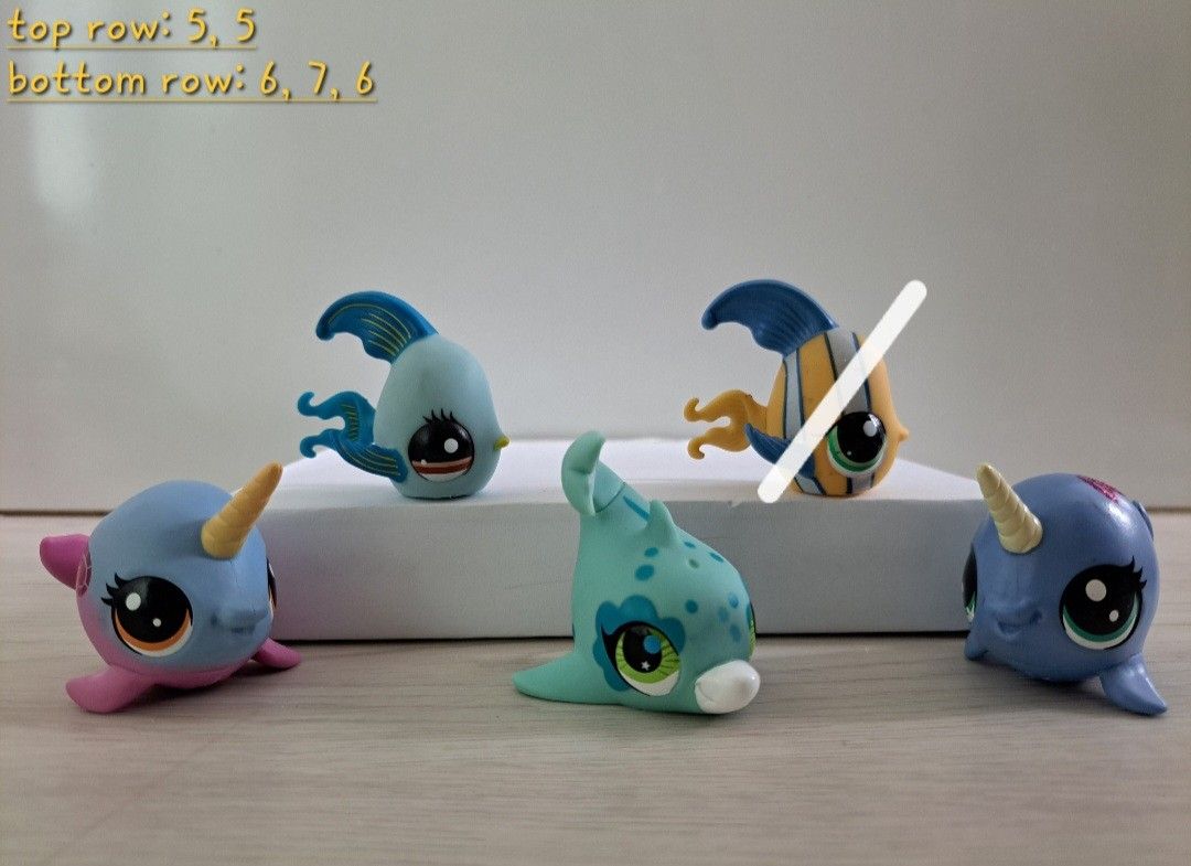 WTS LPS littlest pet shop raccoons, beaver, pig, polar bear, fish, cow ...