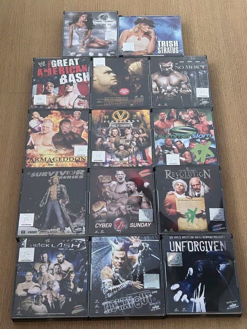 WWE / WWF VCD lot, Hobbies & Toys, Music & Media, CDs & DVDs on Carousell