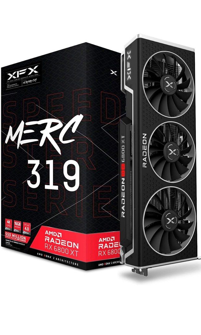 XFX Speedster MERC319 AMD Radeon RX 6800 XT CORE Gaming Graphics Card ...