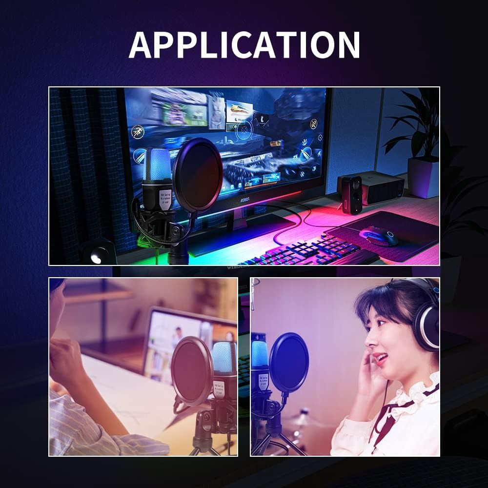 YANMAI RGB USB Condenser Microphone Cardioid Gaming Mic SF-666R with ...