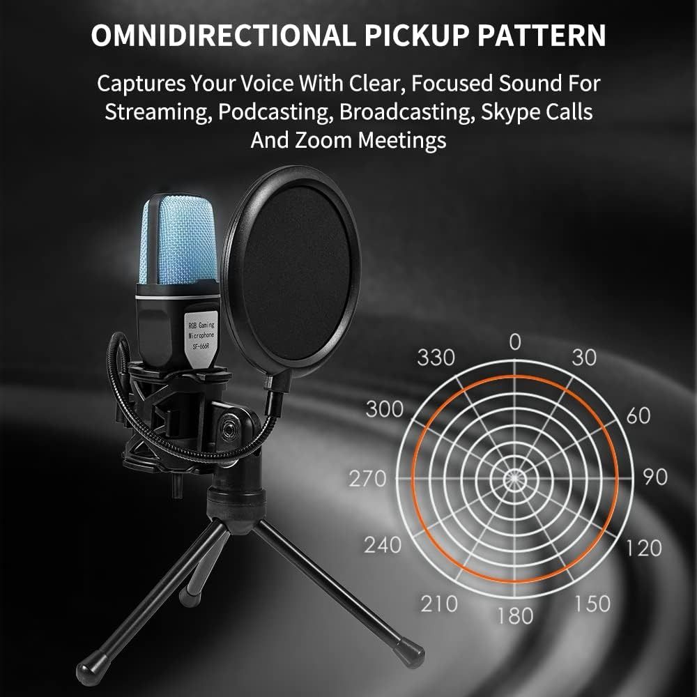 YANMAI RGB USB Condenser Microphone Cardioid Gaming Mic SF-666R with ...