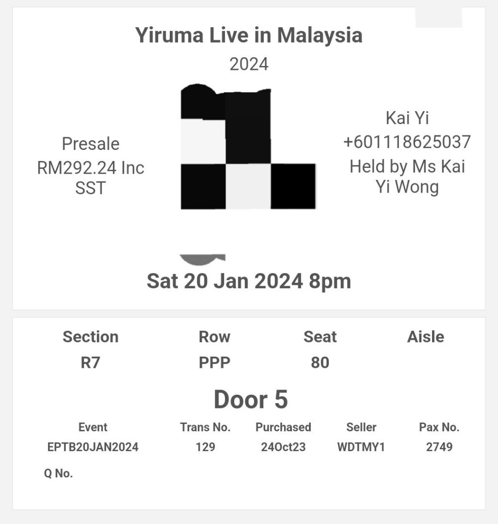 Yiruma CAT 5 ticket 1 seat, Tickets & Vouchers, Event Tickets on Carousell