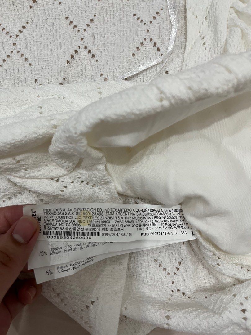 Zara Voluminous Eyelet Top, Women's Fashion, Tops, Blouses on Carousell