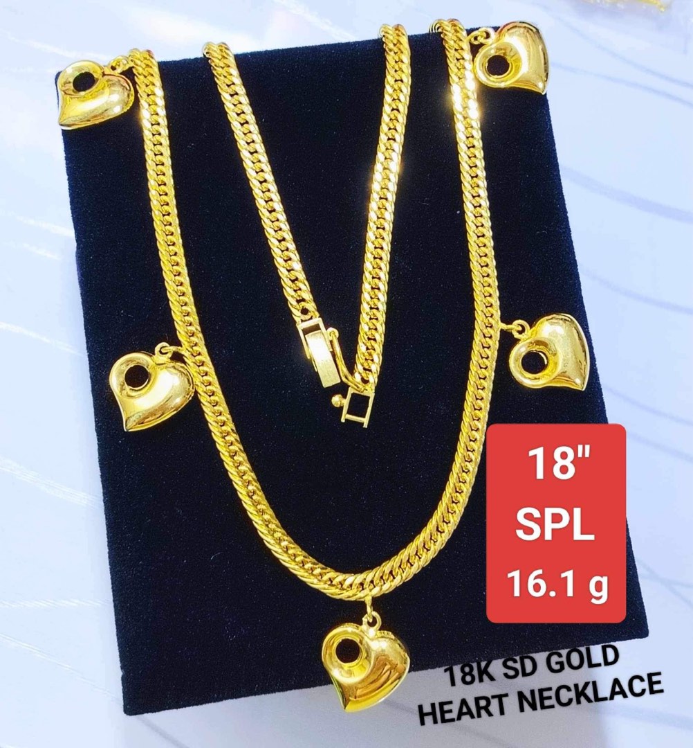 18k gold necklace, Women's Fashion, Jewelry & Organizers, Necklaces on ...