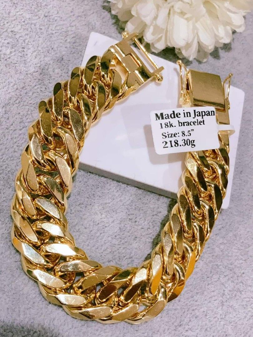 18K Japan Gold bracelet, Women's Fashion, Jewelry & Organizers ...