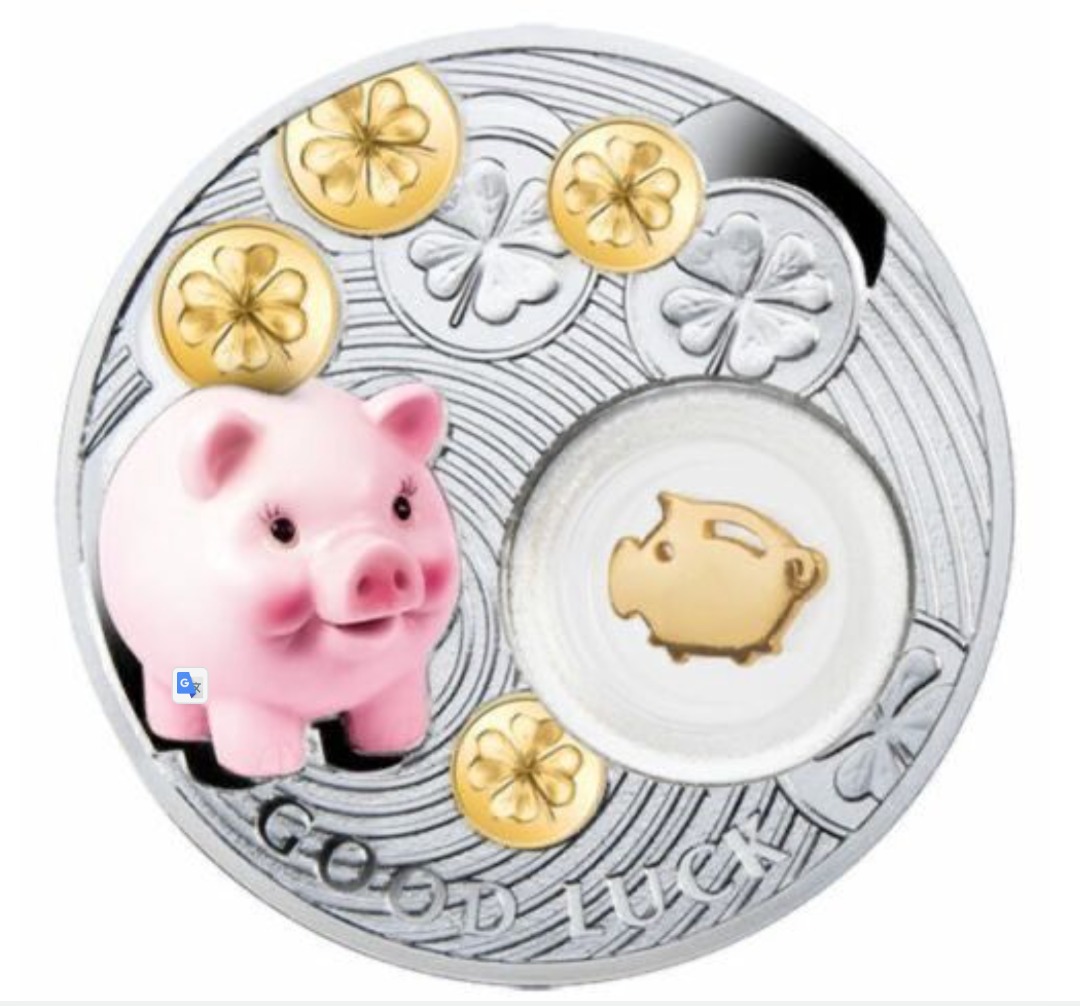 2014 PIGGY SYMBOLS OF GOOD LUCK 1/2 Oz Silver Proof Coin Niue, Hobbies ...