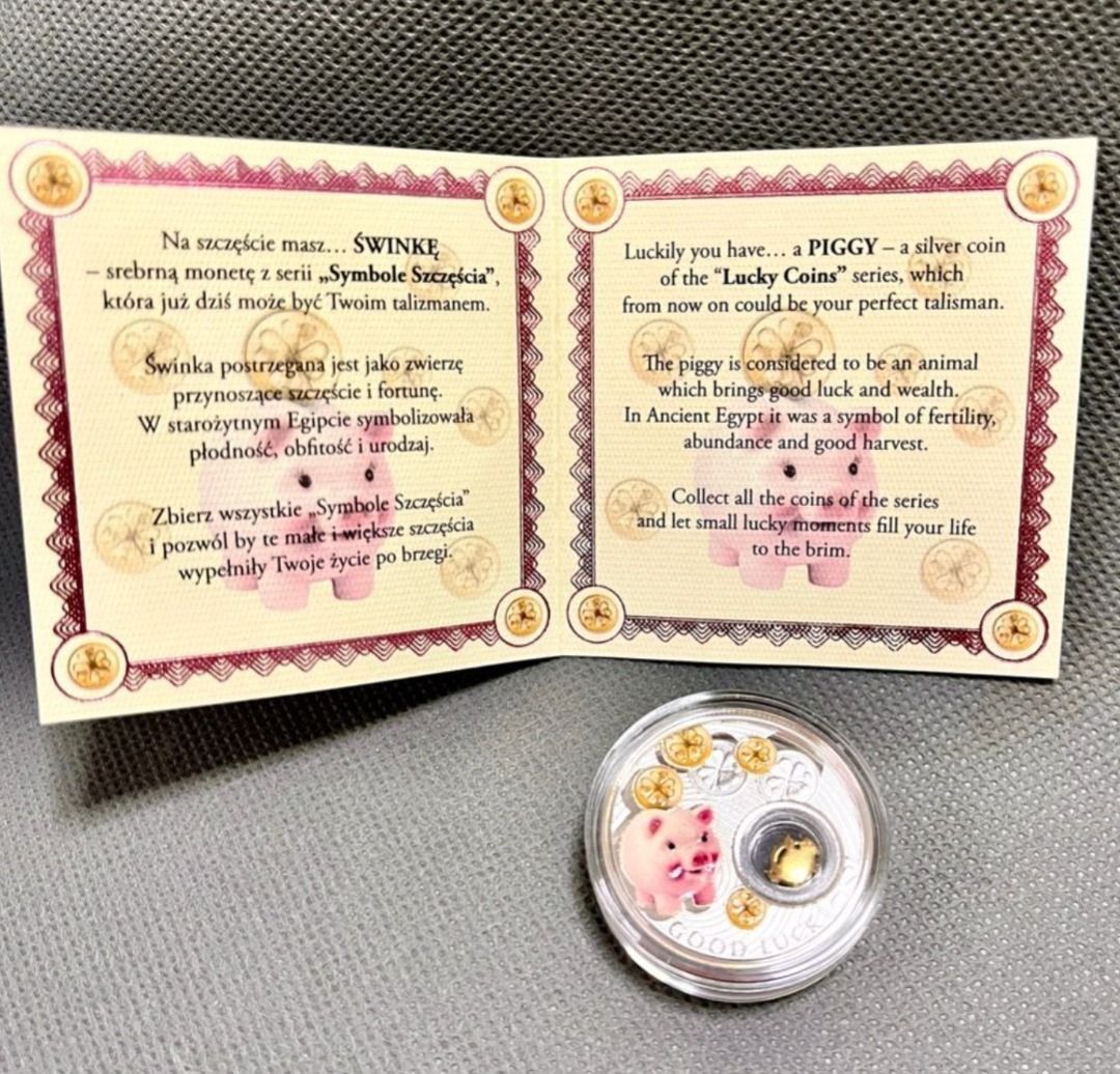 2014 PIGGY SYMBOLS OF GOOD LUCK 1/2 Oz Silver Proof Coin Niue, Hobbies ...