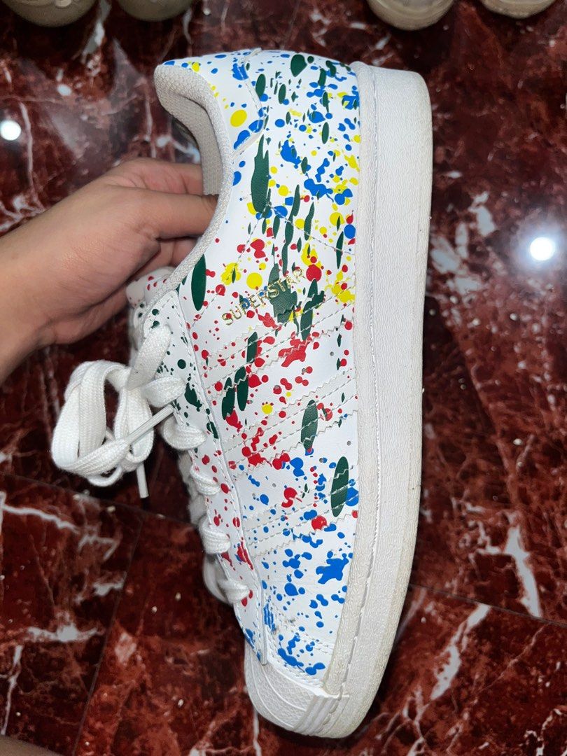 Adidas Superstar Paint Splatter, Women's Fashion, Footwear, Sneakers on ...