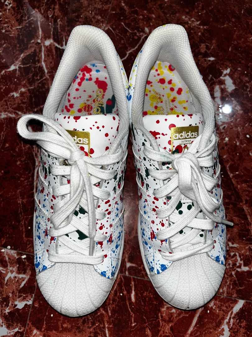 Adidas Superstar Paint Splatter, Women's Fashion, Footwear, Sneakers on ...