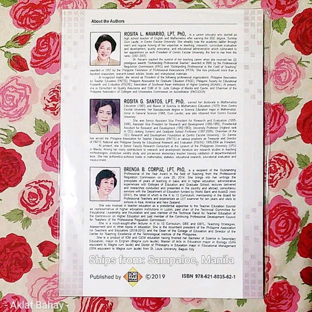 Assessment in Learning (4th Edition) by Navarro, Santos, & Corpuz [Remaindered] LORIMAR ...