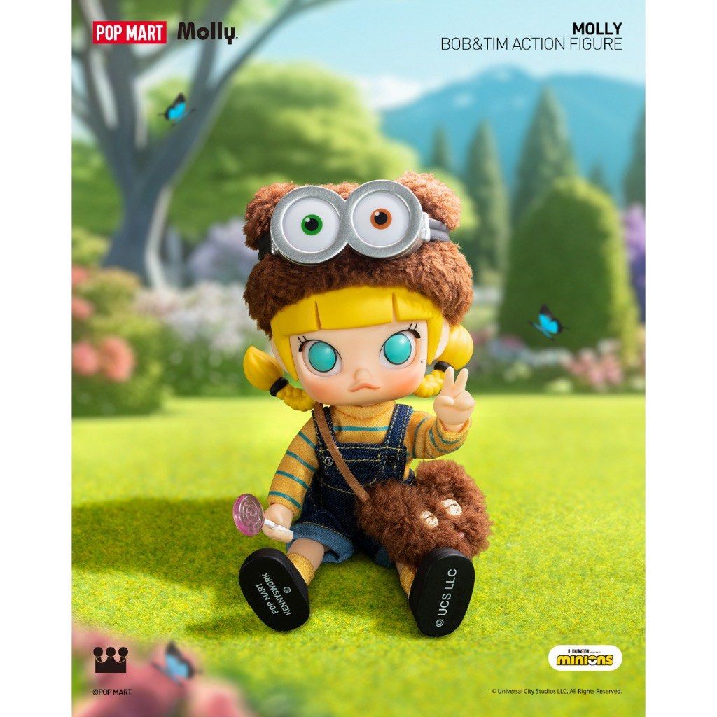 Authentic Popmart POP MART MOLLY Minions BOB & TIM Action Figure ...