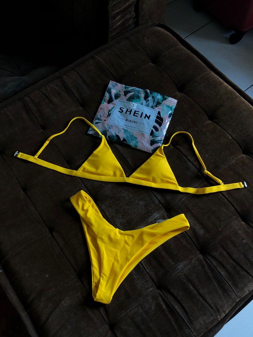 Authentic Shein Yellow Bikini, Women's Fashion, Swimwear, Bikinis ...