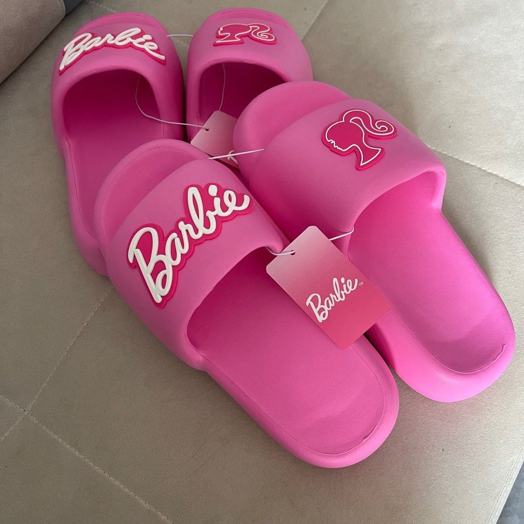 BARBIE X MINISO SLIDES, Women's Fashion, Footwear, Flipflops and Slides ...