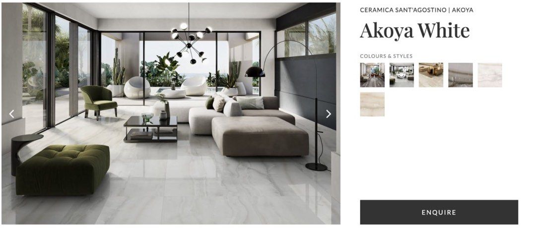 Brand New Akoya White Italian Marble Pattern Porcelain Tile, Furniture ...