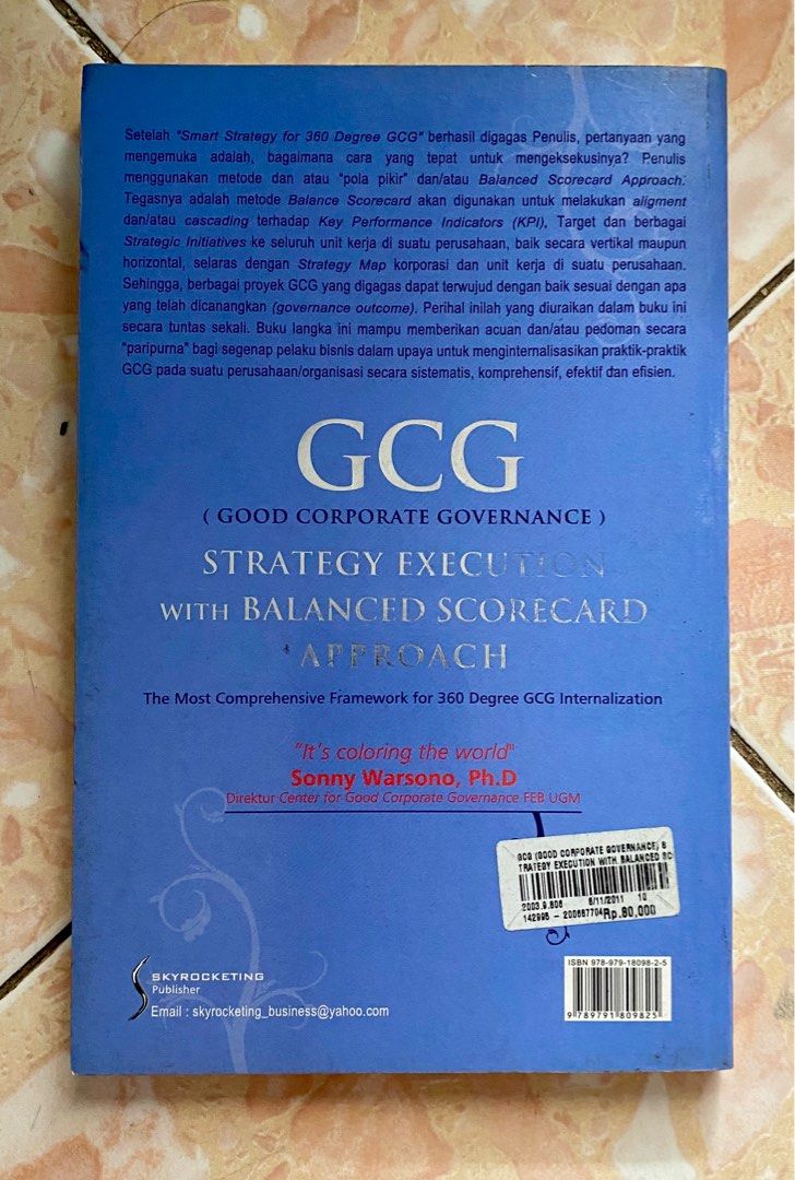 Buku GCG (GOOD CORPORATE GOVERNANCE) STRATEGY EXECUTION WITH BALANCED ...