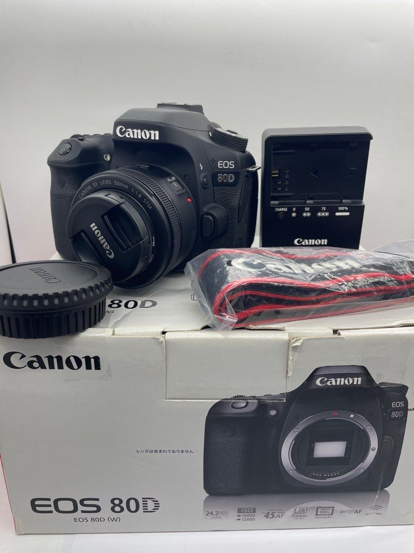 Canon EOS 80D Camera with 50mm f/1.8 STM Lens, Photography, Cameras on Carousell