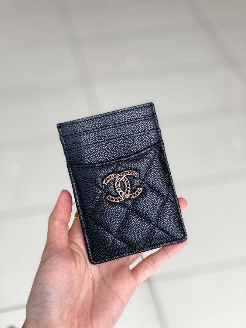 Chanel CC Card Holder in Black Caviar GHW, Luxury, Bags & Wallets on ...