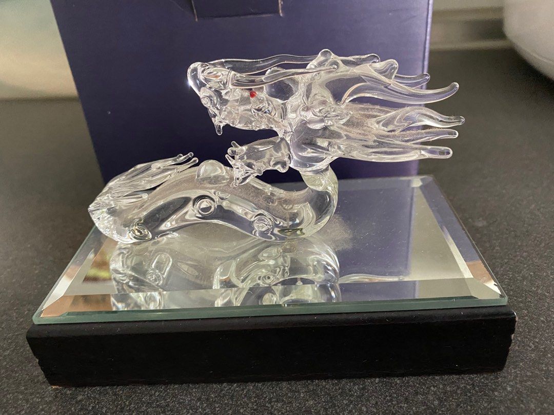 Crystal clear dragon display, Furniture & Home Living, Home Decor ...
