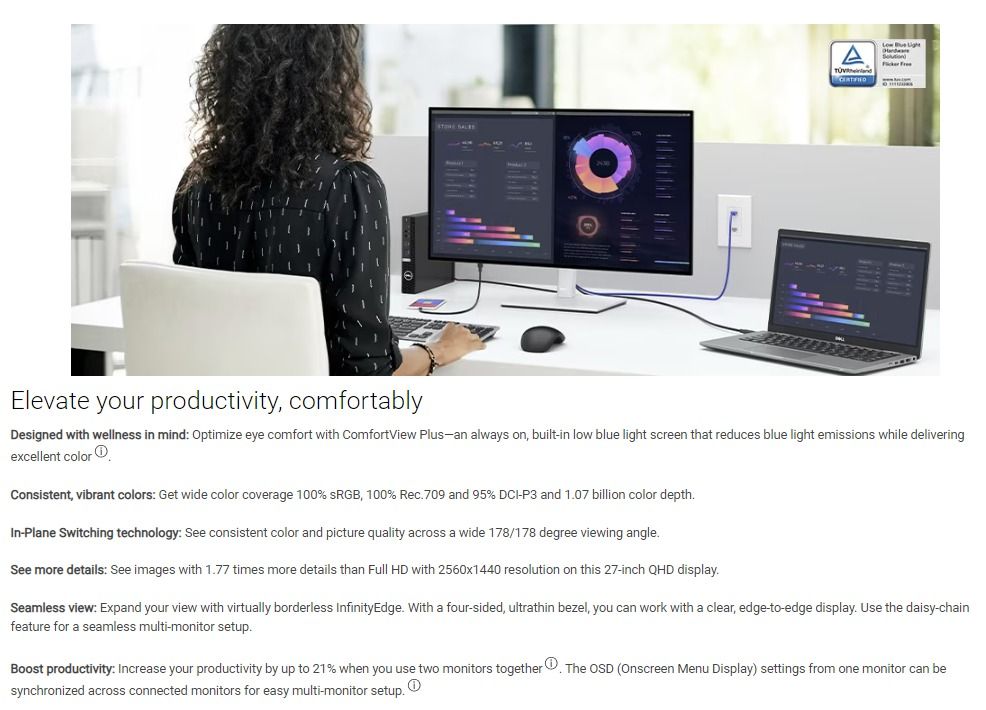 Dell U2722DE UltraSharp 27 USB-C Hub Monitor, Computers & Tech, Parts ...