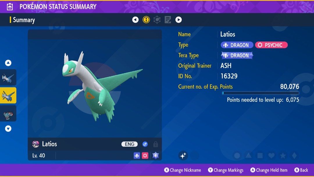 Digital Item Shiny LATIOS LATIAS Scarlet Violet Pokemon Nintendo Switch ...
