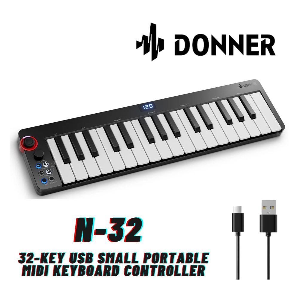 Donner N-32 32-Key MIDI Keyboard Controller Sequencer, Hobbies & Toys ...