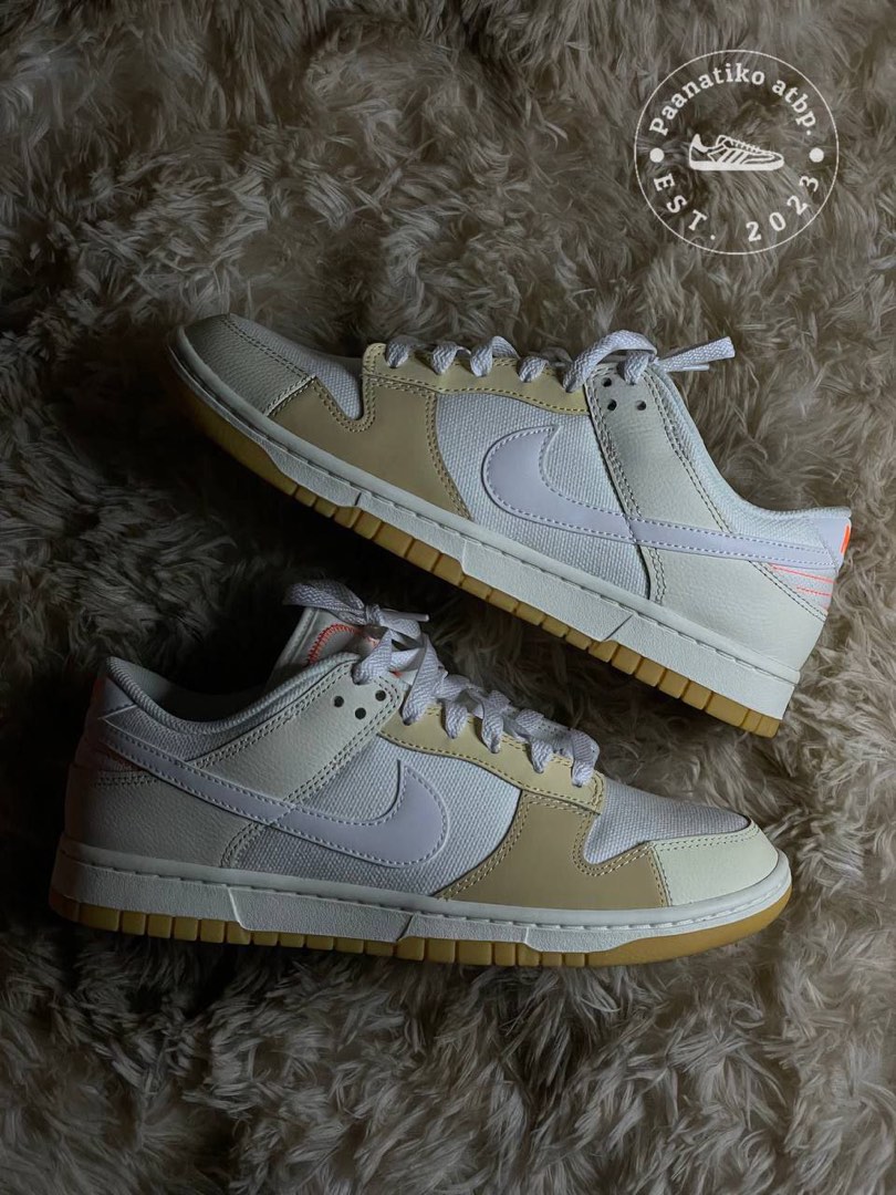 Nike Dunk low “Patch Work” Pale Vanilla 8.5 US M, Men's Fashion ...