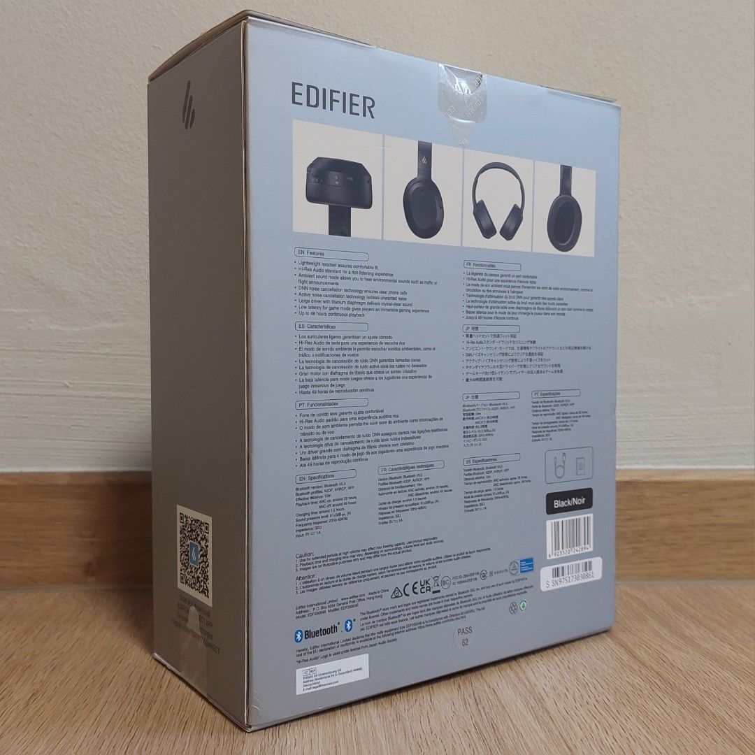 Edifier W820NB Wireless Headphones with ANC, Audio, Headphones ...