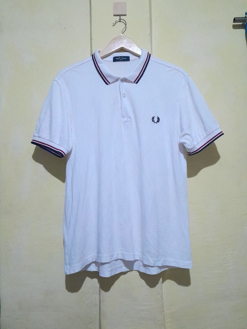 Fred Perry white polo shirt, Men's Fashion, Tops & Sets, Tshirts & Polo ...