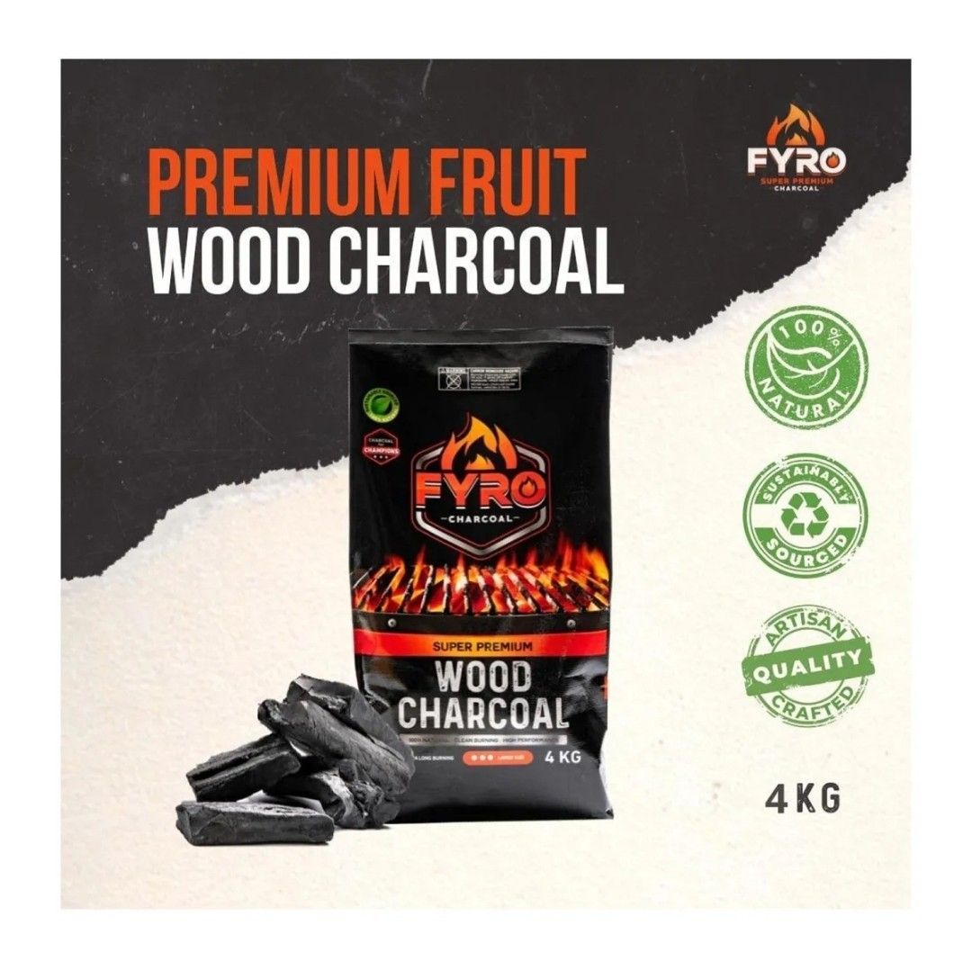 Fyro premium fruit wood lump charcoal 4kg, TV & Home Appliances, Kitchen Appliances, BBQ, Grills ...