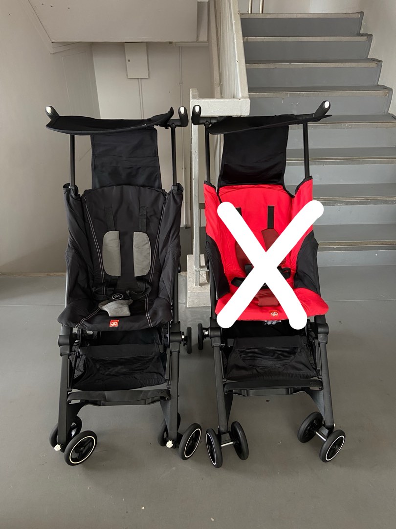 GB Pockit+ Reclinable Stroller Black/Red, Babies & Kids, Going Out ...
