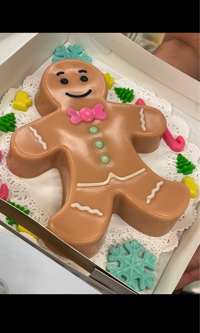 Gingerbread man agar agar cake, Food & Drinks, Homemade Bakes on Carousell
