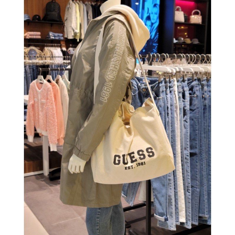 Guess canvas tote bag, Women's Fashion, Bags & Wallets, Tote Bags on ...
