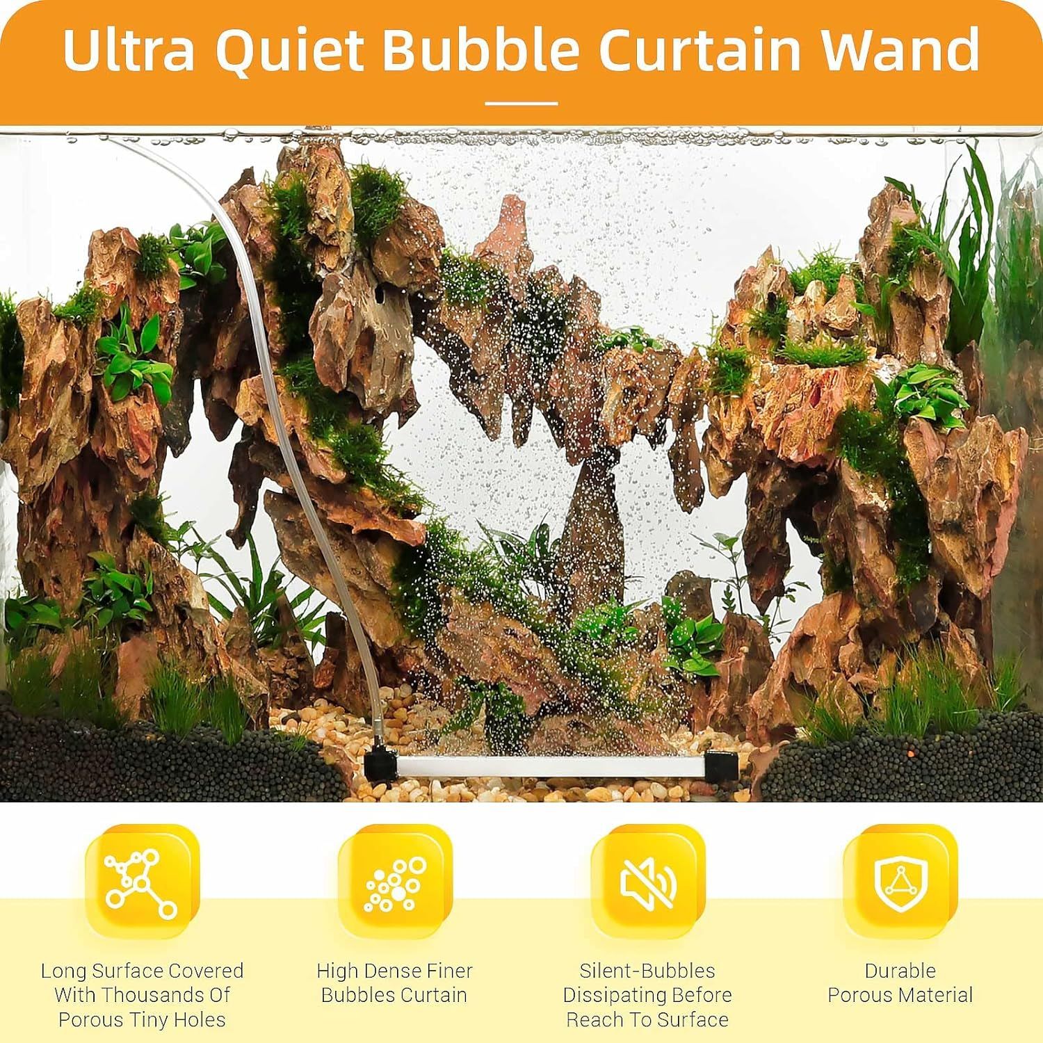 hygger Aquarium Bubbler Air Stone Bar Kit, Air Bubble Wand Fish Tank ...