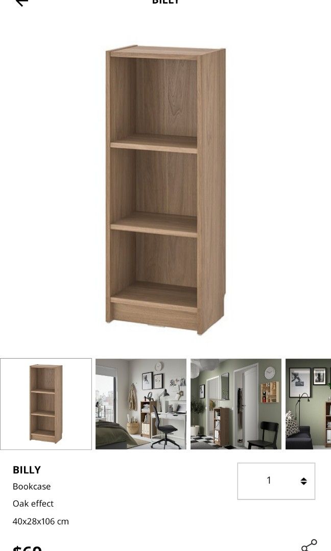 IKEA Shelves - BILLY, Furniture & Home Living, Furniture, Shelves ...