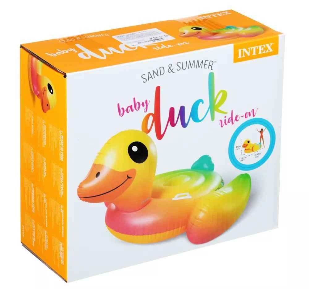 INTEX Baby Duck Ride-On Inflatable Pool Float Swimming Ring, Sports ...