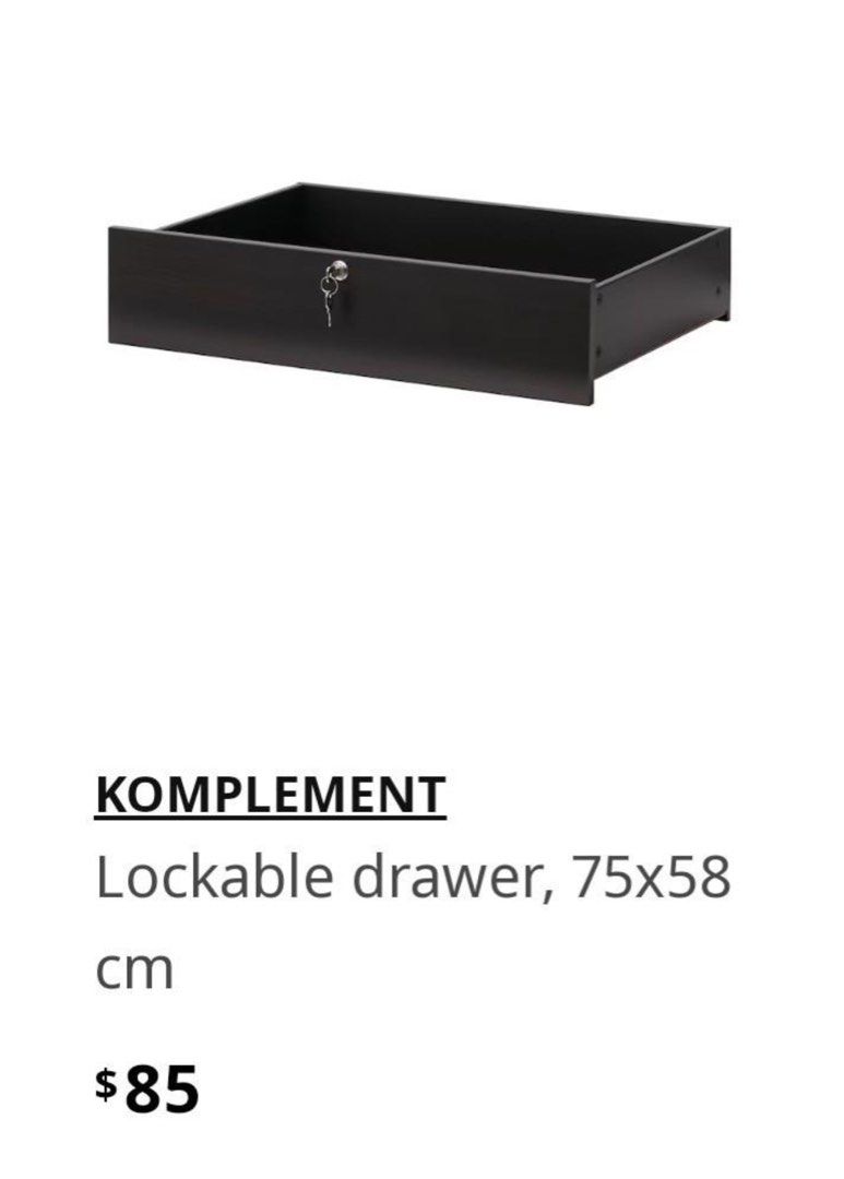 KOMPLEMENT lockable drawer - black, Furniture & Home Living, Furniture ...