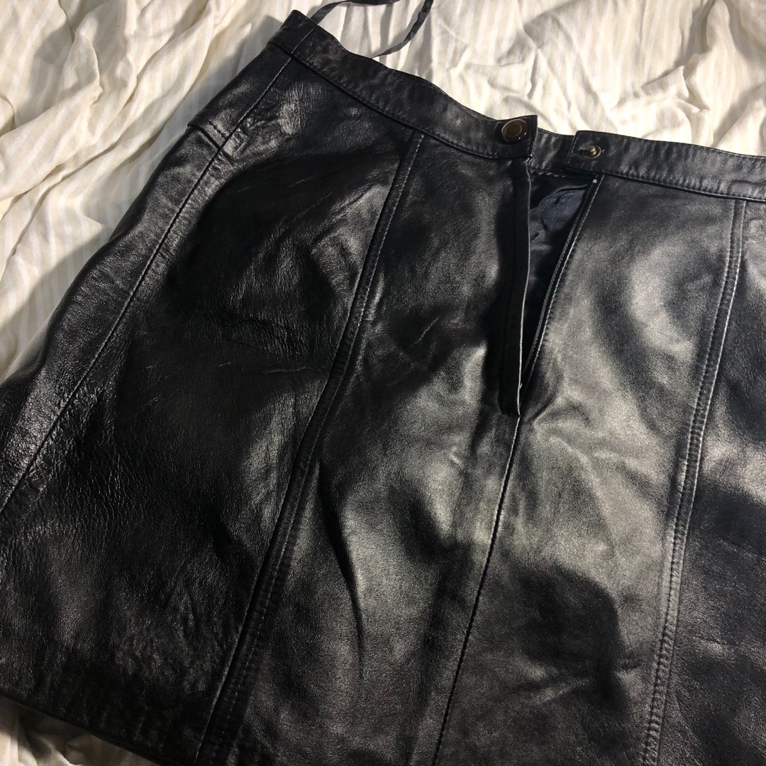 leather skirt, Women's Fashion, Bottoms, Skirts on Carousell