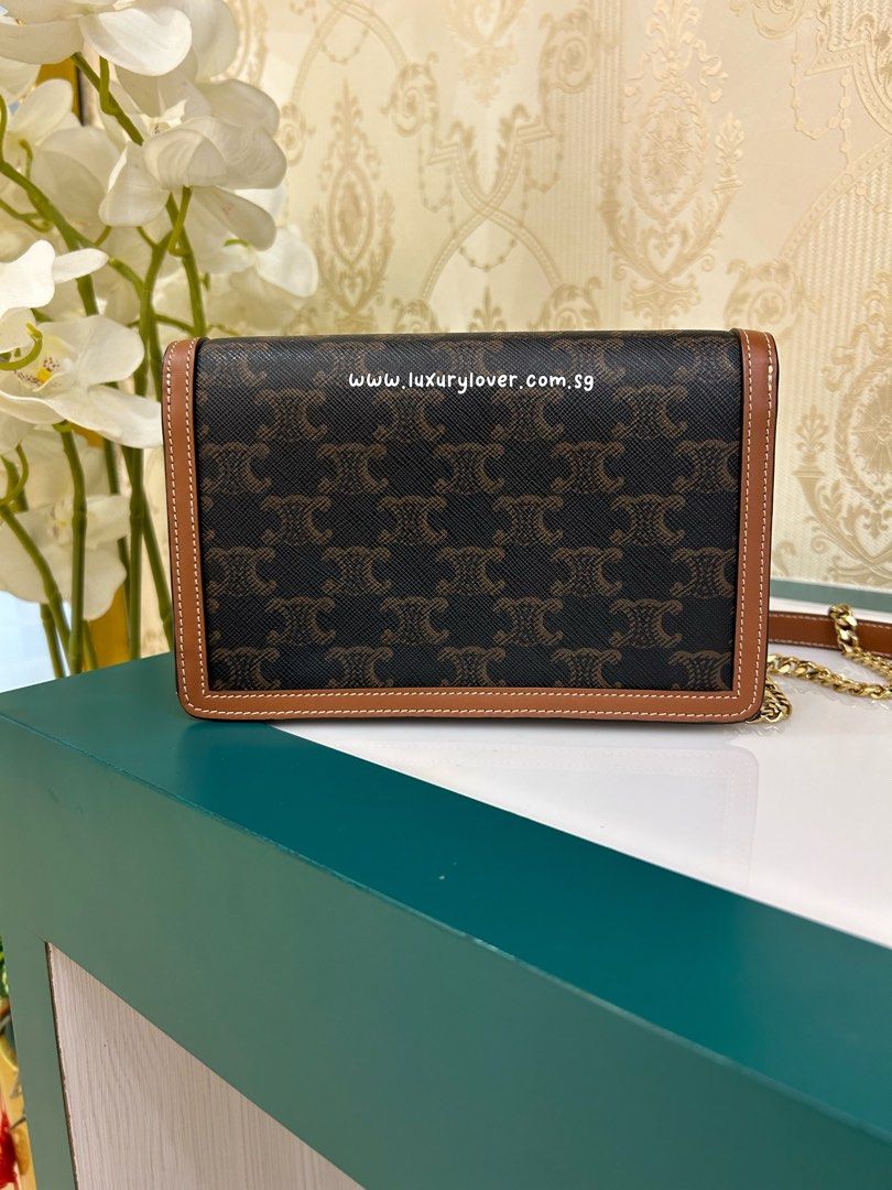 LNIB Celine Wallet on Chain WOC Margo in Triomphe Canvas & Calf GHW ...