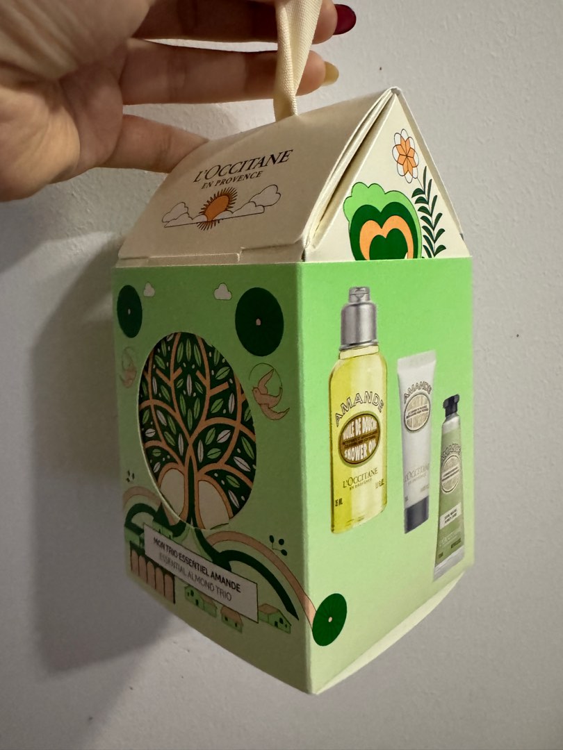 Loccitane Gift Set essential almond trio, Beauty & Personal Care, Bath ...