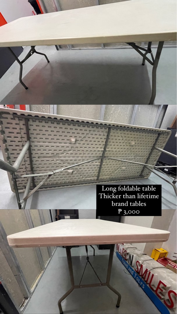 Long plastic table, Furniture & Home Living, Outdoor Furniture on Carousell