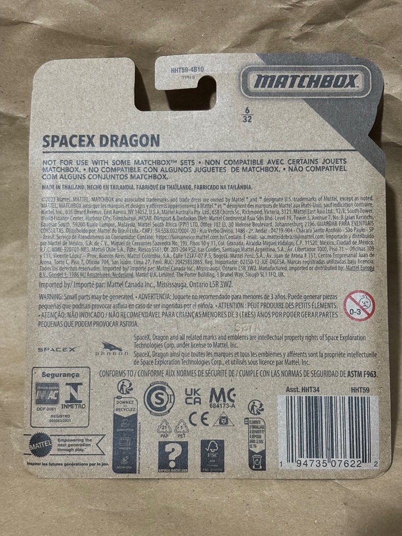 Matchbox SkyBusters SpaceX Dragon Model, Hobbies & Toys, Toys & Games ...