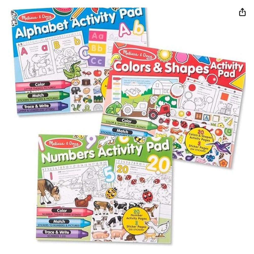 Melissa & Doug Sticker and Coloring Activity Pad Bundle, 3 Pieces ...