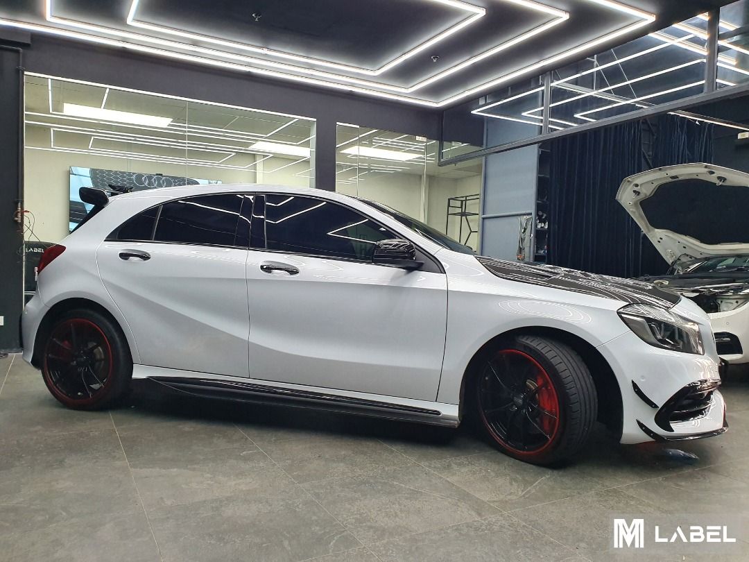 Mercedes Benz A180 Full Vinyl Wrap - PET Moonlight White, Car ...
