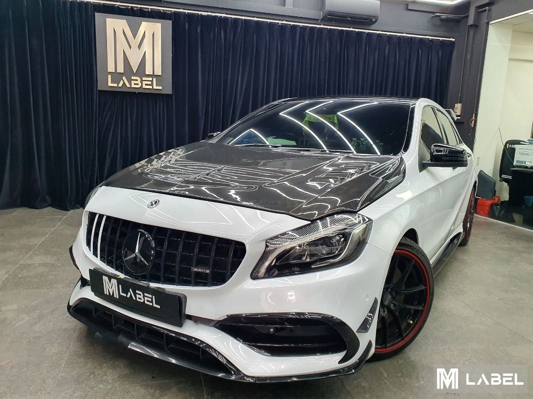 Mercedes Benz A180 Full Vinyl Wrap - PET Moonlight White, Car ...