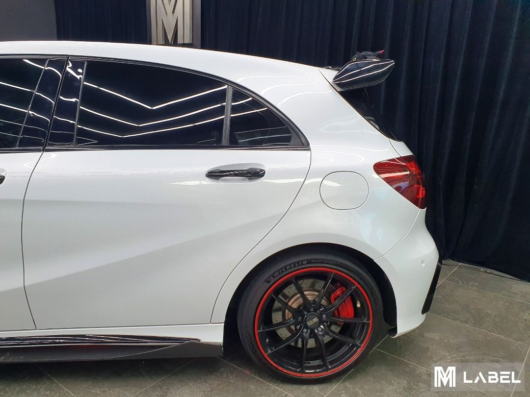 Mercedes Benz A180 Full Vinyl Wrap - PET Moonlight White, Car ...