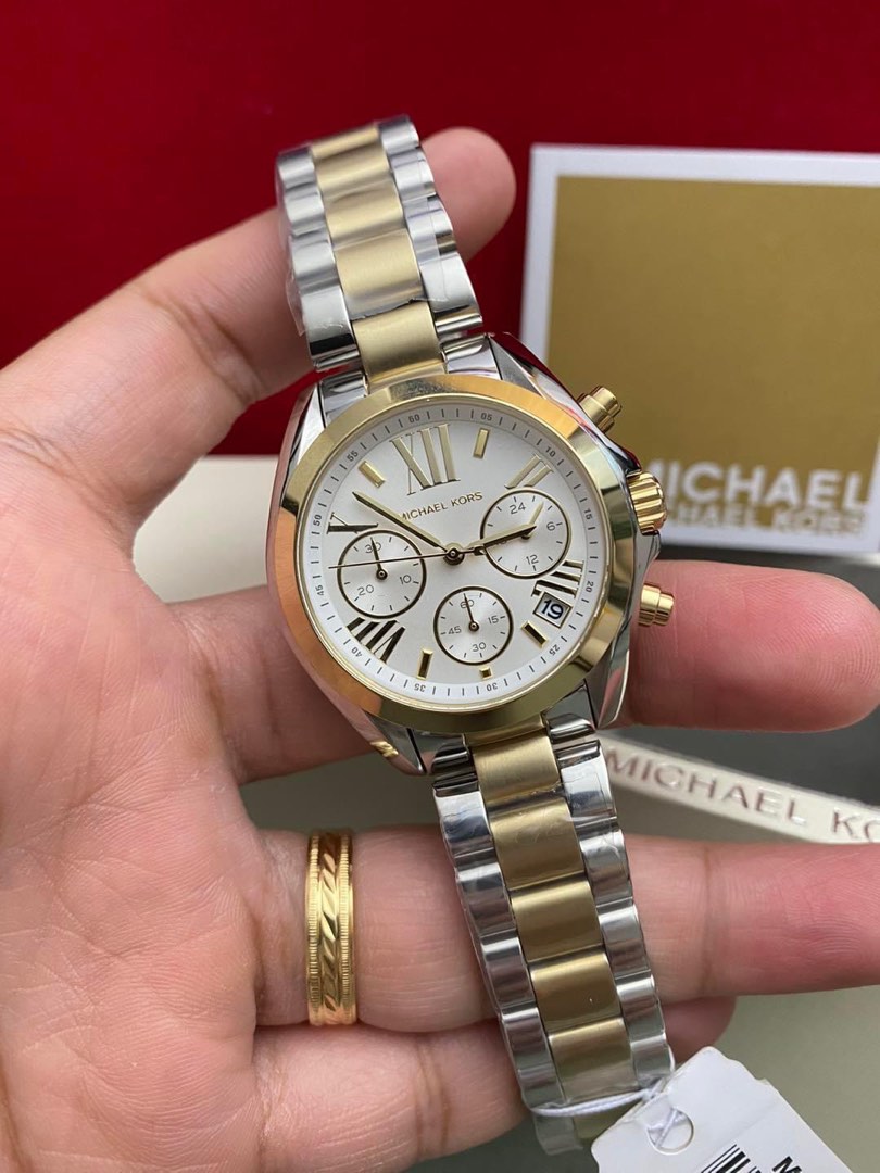 MK SMALL BRADSHAW TWO TONE DIAL AUTHENTIC WATCH, Women's Fashion ...